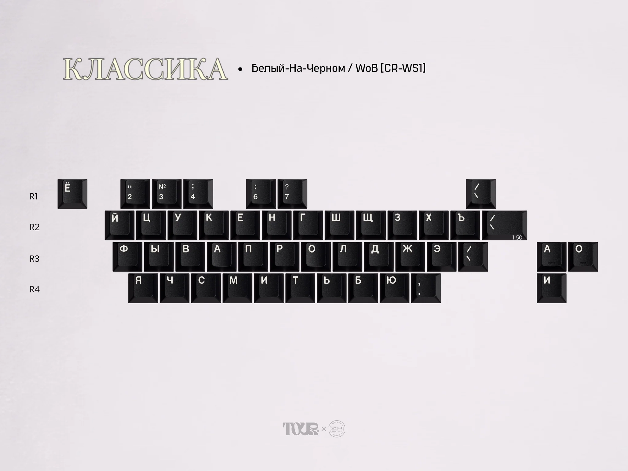GMK CYL Klassica (Classic) Mono-Cyrillic Keycaps