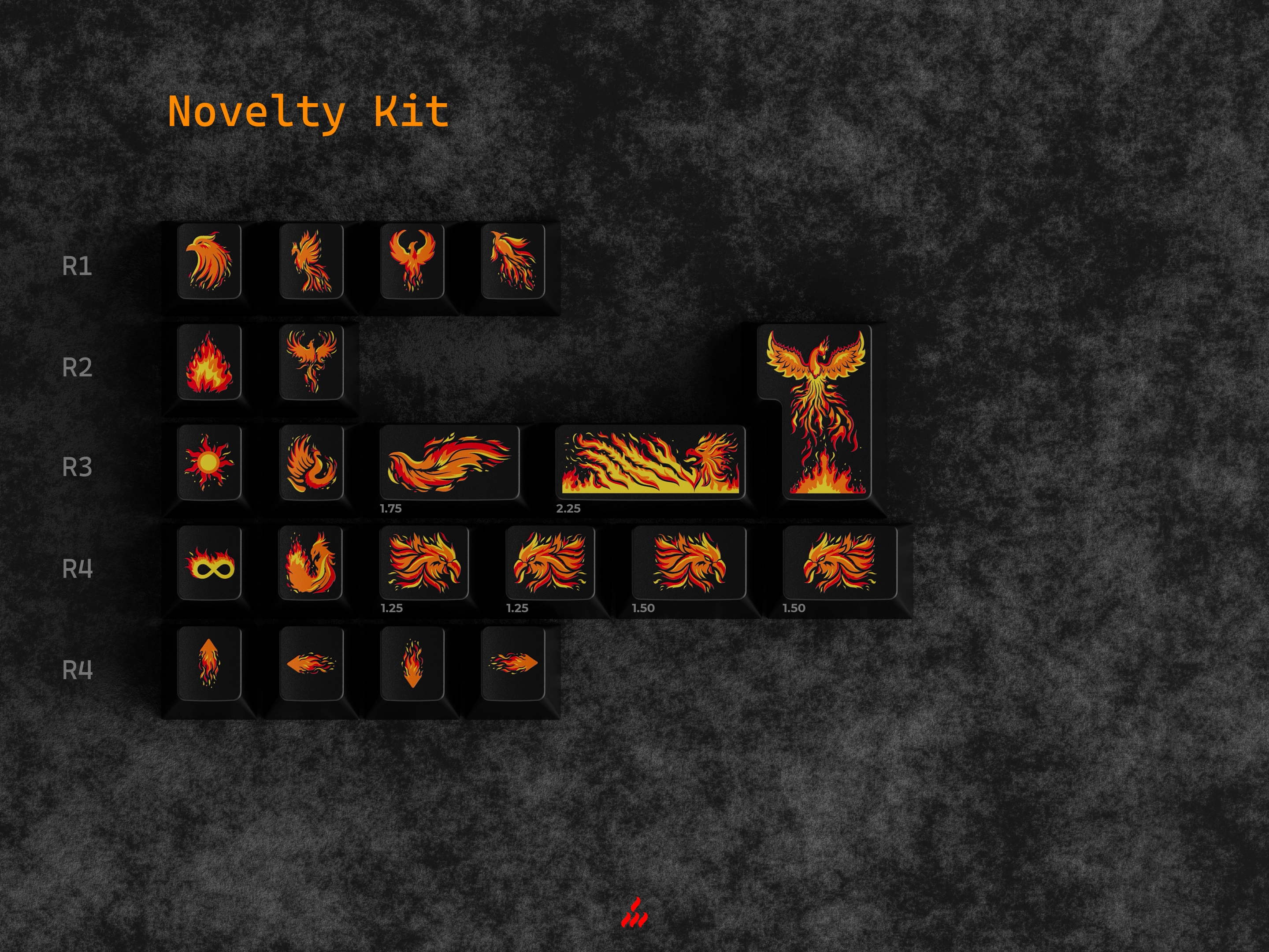 GMK CYL Phoenix Keycap Set | Premium Keycaps with Vivid Colors for ...